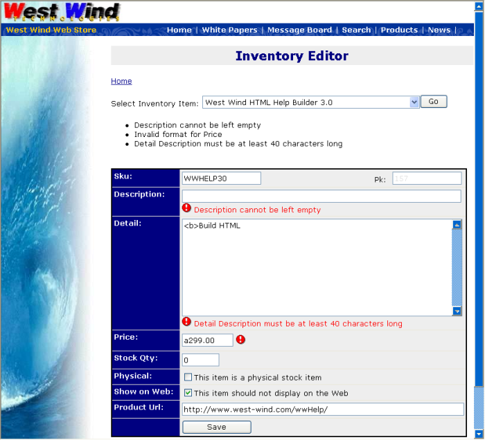 Using the Databinding Controls - West Wind Web Store .NET